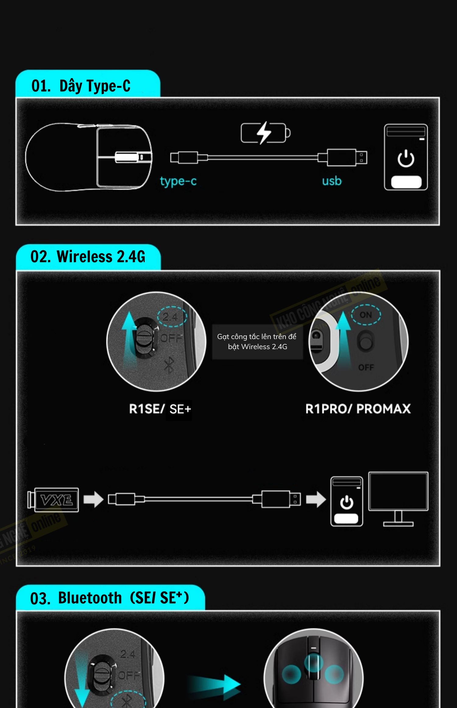 Chuột không dây VXE R1 SE / R1 PRO MAX | Shopee Việt Nam