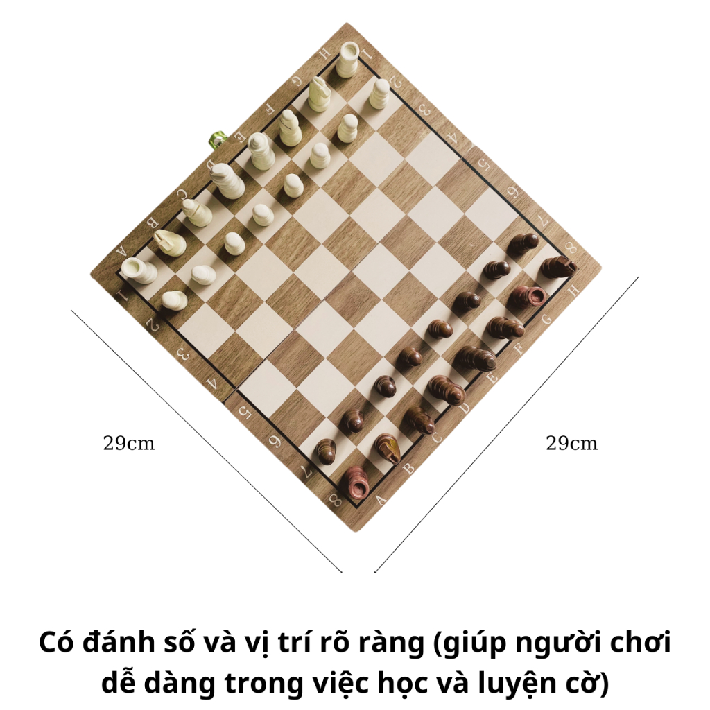 [Size 39cm] Cờ vua gỗ xuất Mỹ Bộ Cờ Vua Nam Châm Gỗ Sồi Cao Cấp, Cờ vua ...