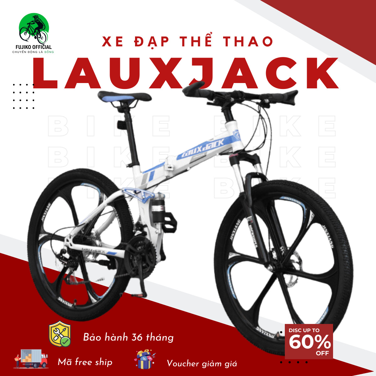 Xe đạp thể thao FUJIKO OFFICAIAL model gấp gọn 26inch, xe địa hình, xe ...