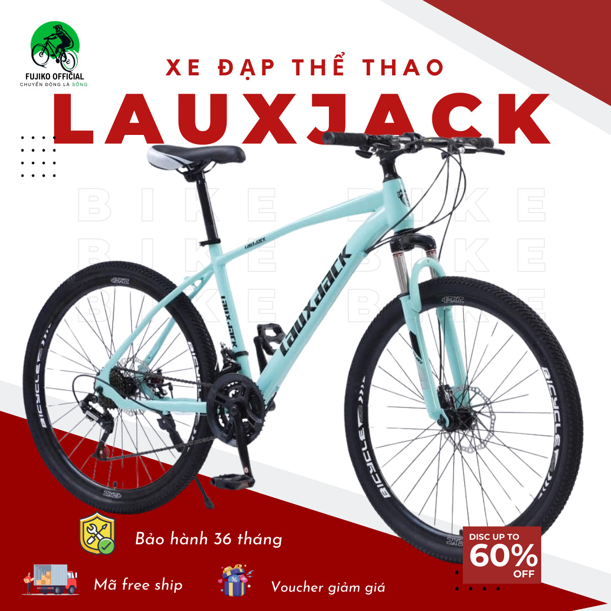 Xe đạp thể thao FUJIKO OFFICAIAL model gấp gọn 26inch, xe địa hình, xe ...