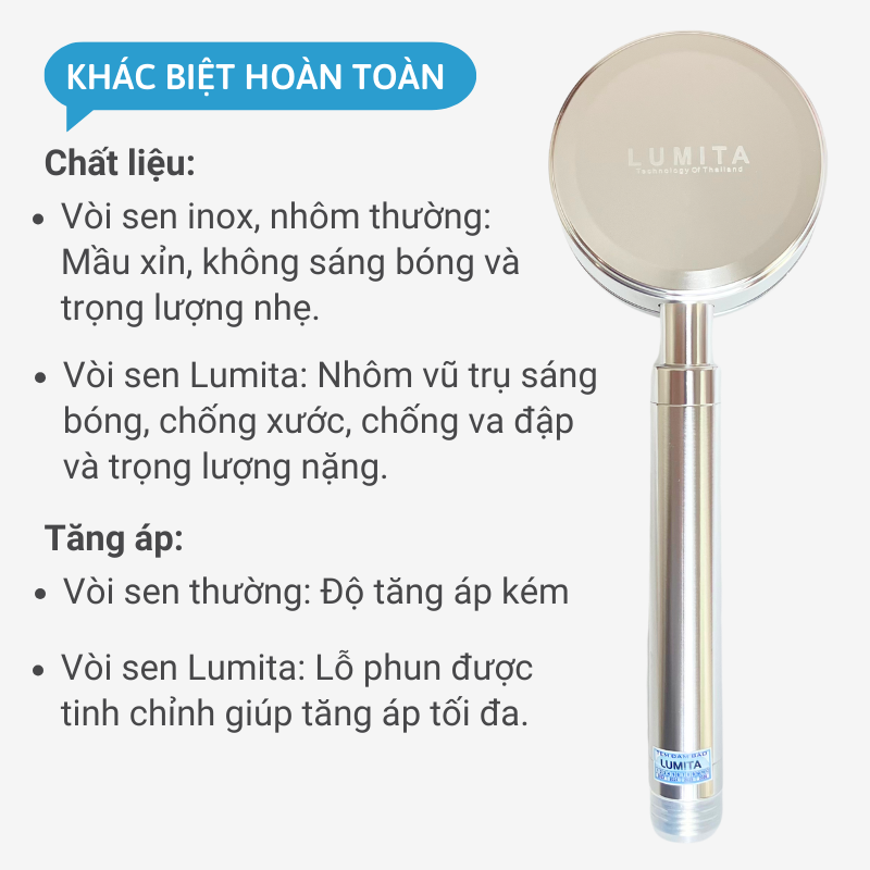 Vòi hoa sen tăng áp, vòi sen tắm nóng lạnh Lumita VS4 cao cấp bảo hành ...