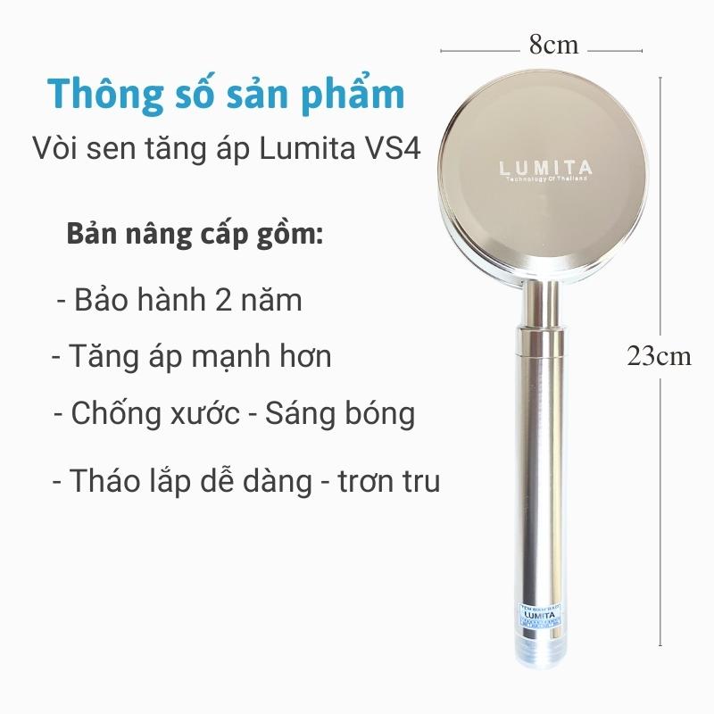 Vòi hoa sen tăng áp, vòi sen tắm nóng lạnh Lumita VS4 cao cấp bảo hành ...