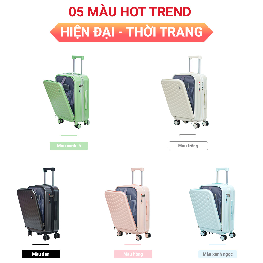 Vali SUNNY LATO - Vali du lịch 20/24inch nhựa ABS + PC xách tay/ kí gửi ...