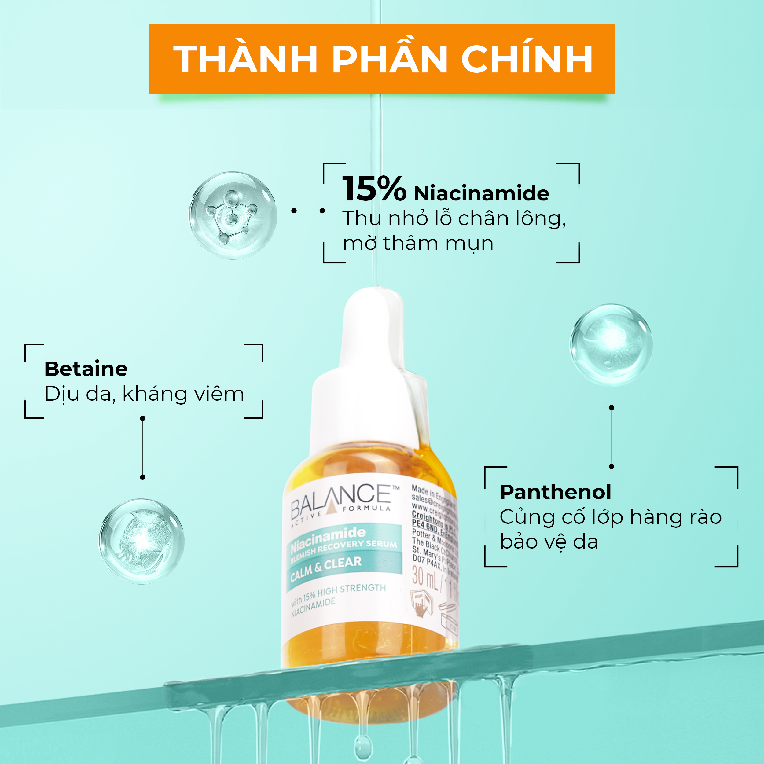 Serum mờ thâm và kiềm dầu Balance Active Formula Niacinamide 15% Blemish Recovery 30ml | Shopee ...