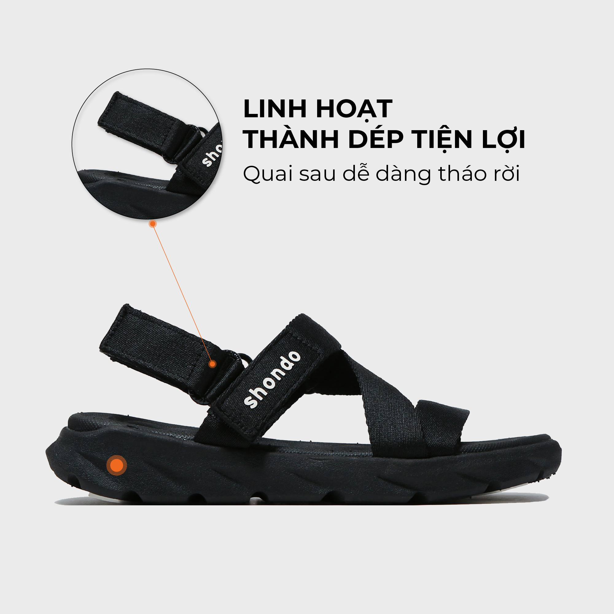 [HK] Giày Sandals Nam Nữ Unisex Êm Chân Shondo F6 Sport Đen Full F6S301 | Shopee Việt Nam