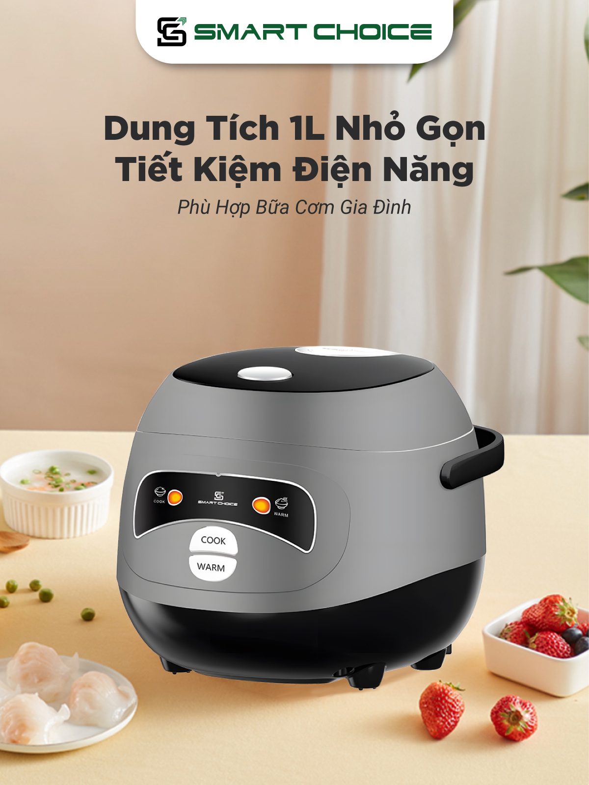 Nồi Cơm Điện Mini SmartChoice SCG-RC002 Nồi Cơm Điện 1L 350W Lòng Nồi ...