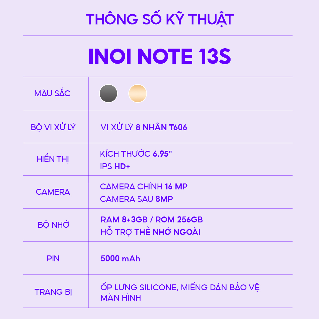Điện Thoại Smartphone INOI Note 13s 8GB/256GB- Hàng Chính Hãng | Shopee ...