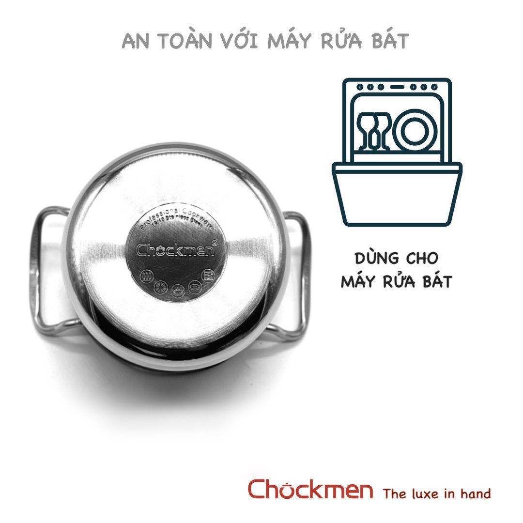 Nồi CHOCKMEN 14cm Inox 18/10 Nắp Kính Cường Lực Nồi Canh Sâu Luộc Rau ...