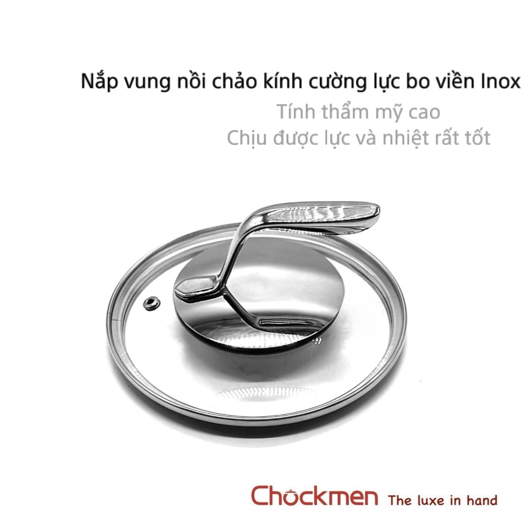 Quánh Nồi CHOCKMEN *PDEAMAI 16-20-26-28CM Inox 18/10 Nắp Kính Quánh Nồi Nấu Mì Nấu Sốt Nấu Đồ Ăn ...