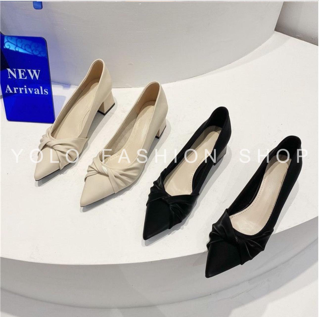 Giày cao gót nữ 💖 𝑭𝑹𝑬𝑬𝑺𝑯𝑰𝑷 💖 Giày cao gót đế trụ 5p - Giày mũi nhọn ...