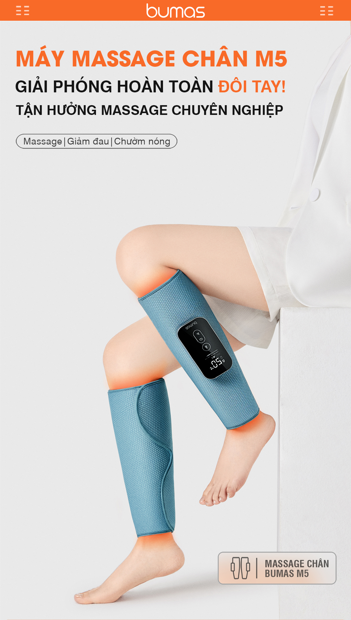 Máy Massage Chân BUMAS M5 - Thư Giãn Nhờ Massage Túi Khí BIONIC Mô ...
