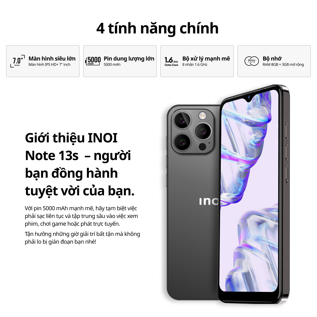 Điện Thoại Smartphone INOI Note 13s 8GB/256GB- Hàng Chính Hãng | Shopee ...