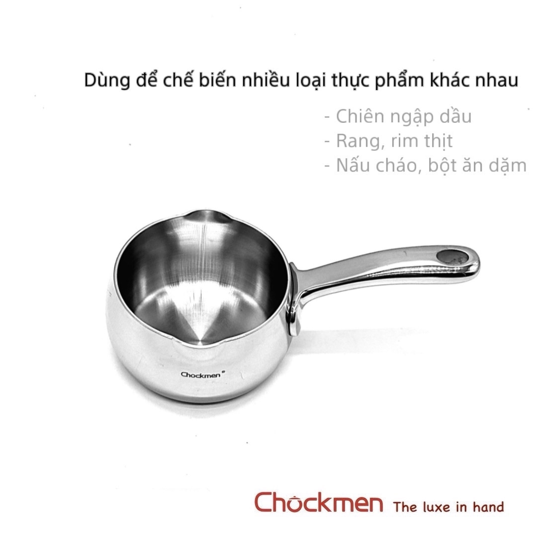 Quánh CHOCKMEN 8-10-12-14CM Inox 18/10 Siêu Dày Đa Năng Nồi Mini Quánh ...