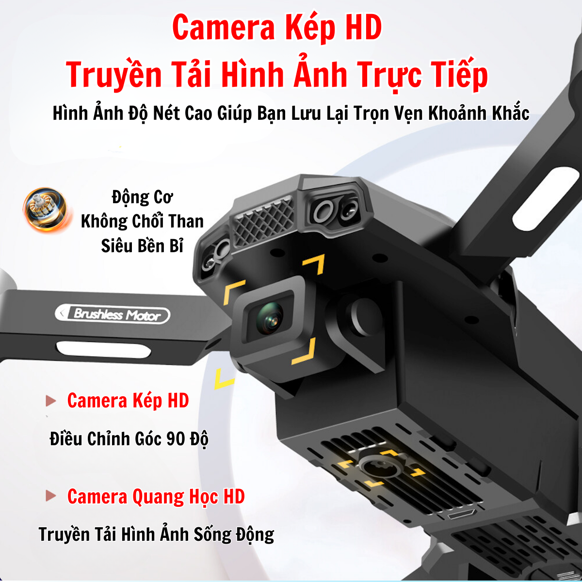Flycam mini 4k giá rẻ, Drone động cơ không chổi than, Fly Cam F198 Pro ...