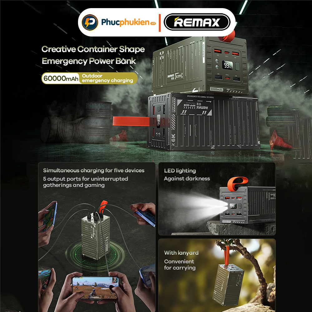Remax rpp 609 - Trạm sạc dự phòng 60000mah chính hãng Remax hỗ trợ QC 22.5W PD 20W - Phúc Phụ ...