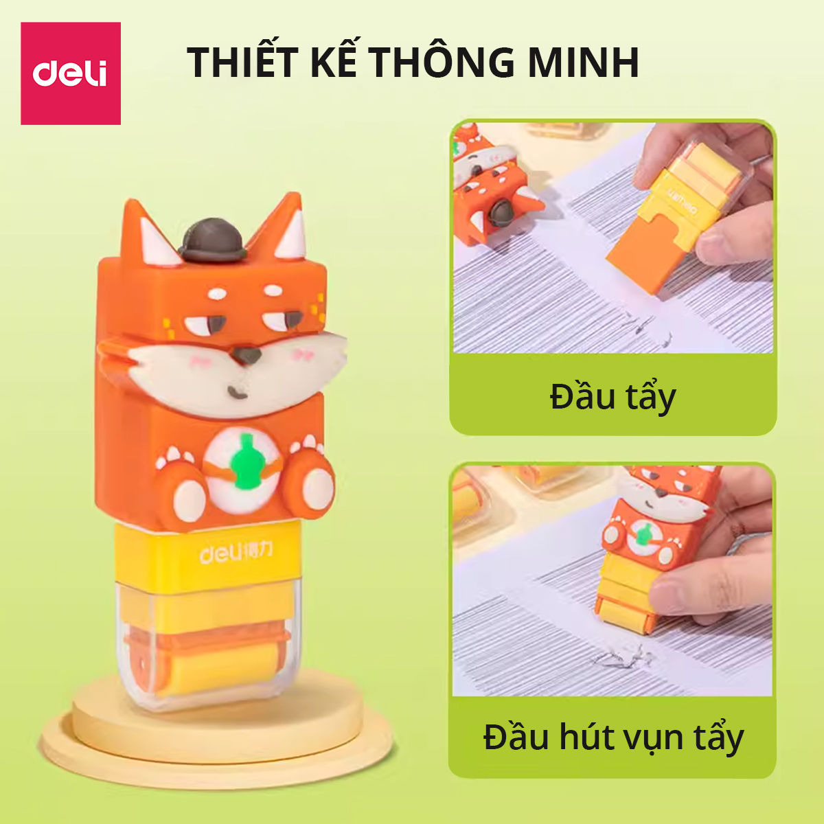 Gôm Tẩy Dễ Thương Deli Tẩy Sạch Ít Vụn Không Mòn Giấy Có Hút Vụn Tẩy An ...
