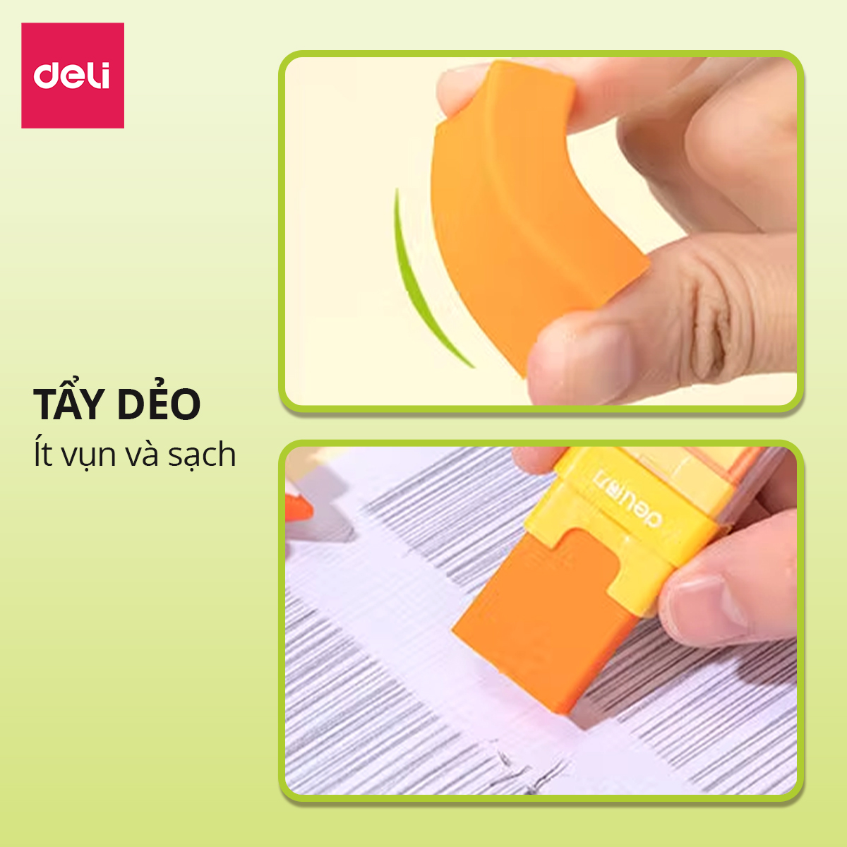 Gôm Tẩy Dễ Thương Deli Tẩy Sạch Ít Vụn Không Mòn Giấy Có Hút Vụn Tẩy An ...