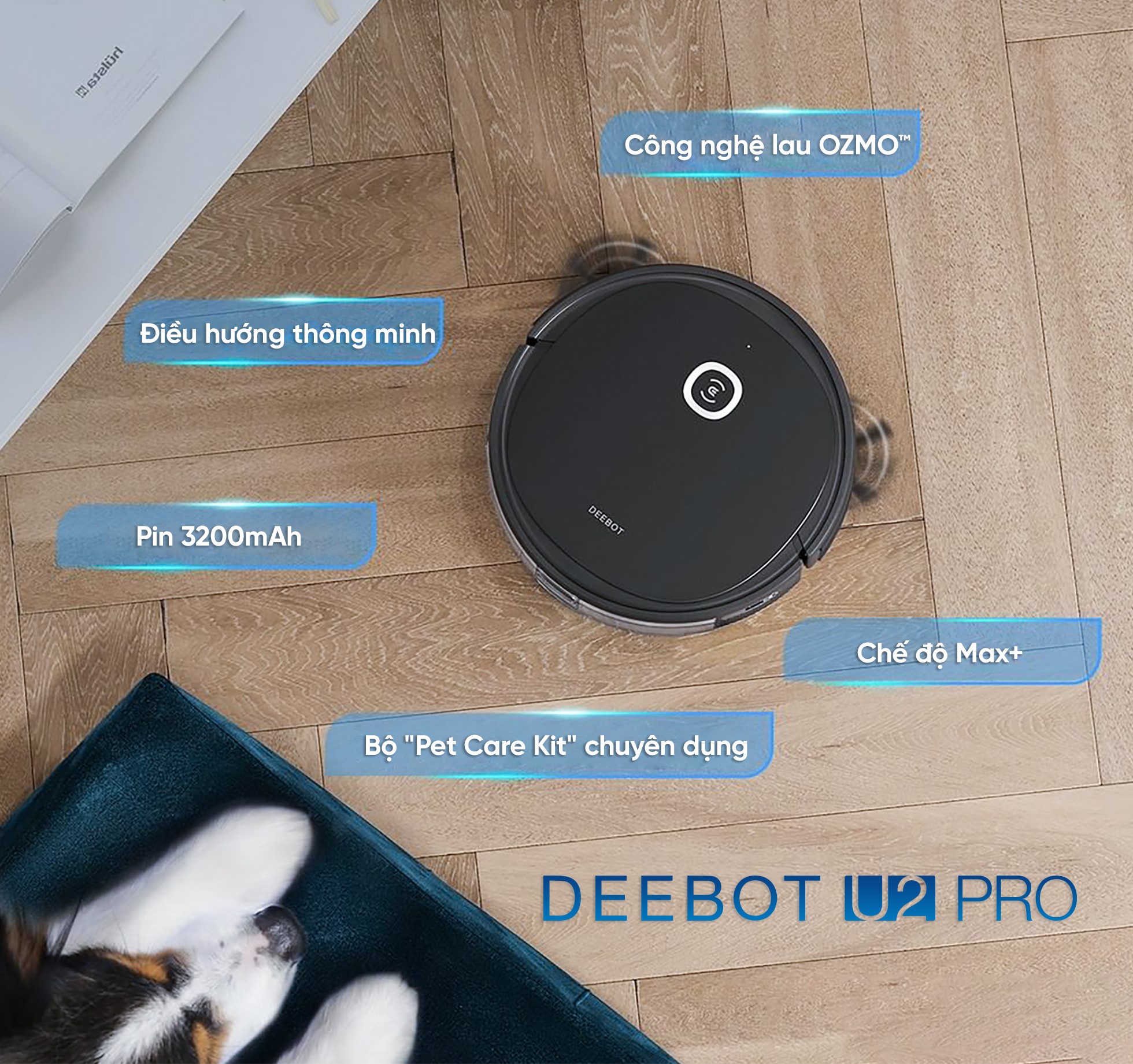 Robot hút bụi lau sàn Ecovacs U2 Pro quốc tế - Robot hút bụi Ecovacs U2 ...