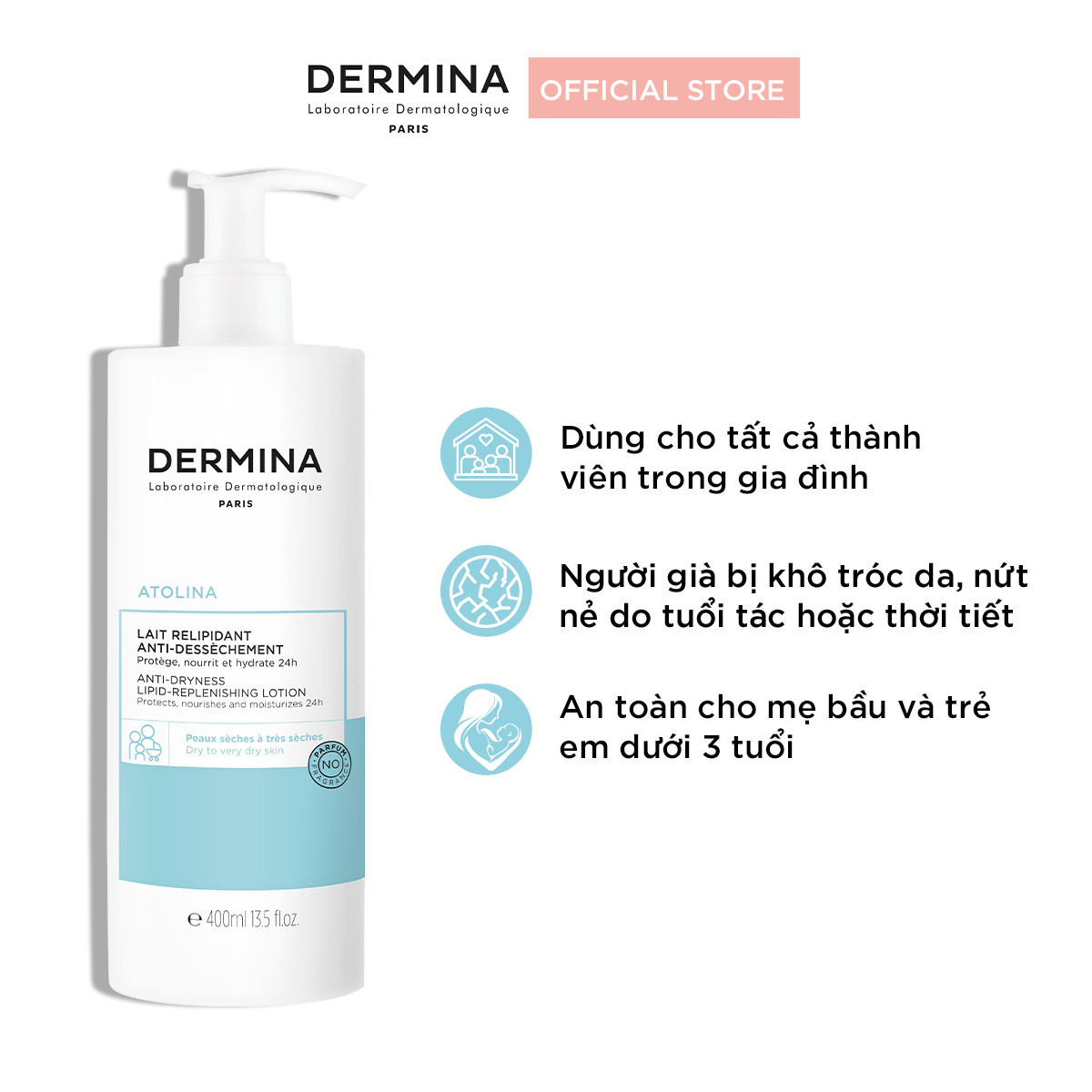 Kem Dưỡng Ẩm Body Dermina Atolina Anti-Dryness Lipid-Replenishing ...