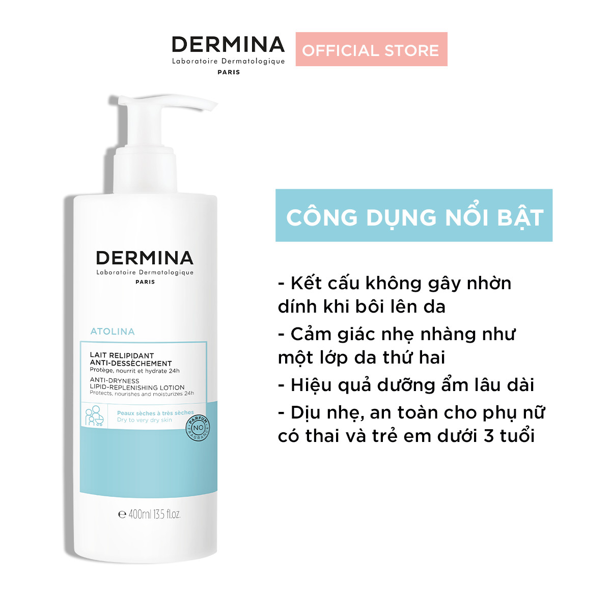 Kem Dưỡng Ẩm Body Dermina Atolina Anti-Dryness Lipid-Replenishing ...