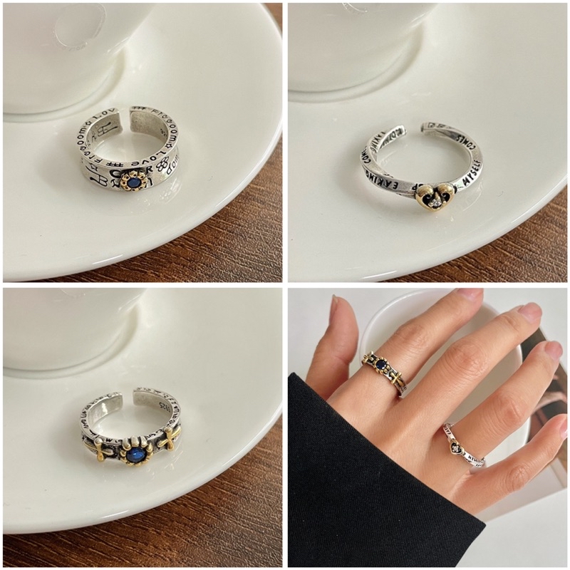 Nhẫn chrome heart nam nữ bạc 925 không gỉ đẹp chorme heart cromheart chrome hearts freesize đôi ...