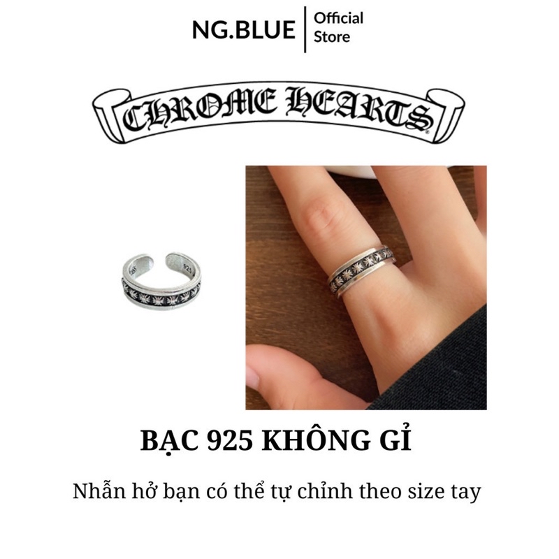 Nhẫn chrome heart nam nữ bạc 925 không gỉ đẹp chorme heart cromheart ...