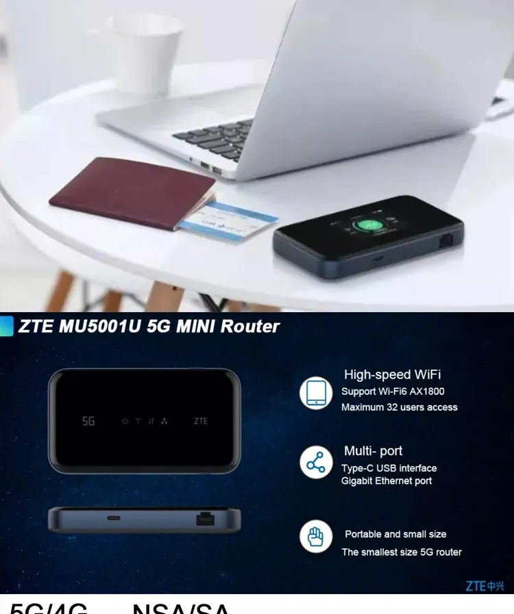 Bộ Phát Wifi 4G 5G ZTE HICO Optus MU5001 WiFi 6 Tốc Độ 1.8Gbps – Màn Hình Cảm Ứng – Pin 4500mAh ...