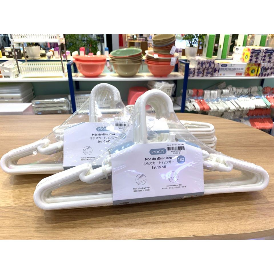 Set 10 Móc áo đầm Inochi MA182 Dùng treo quần áo,váy, đầm không bị cong ...