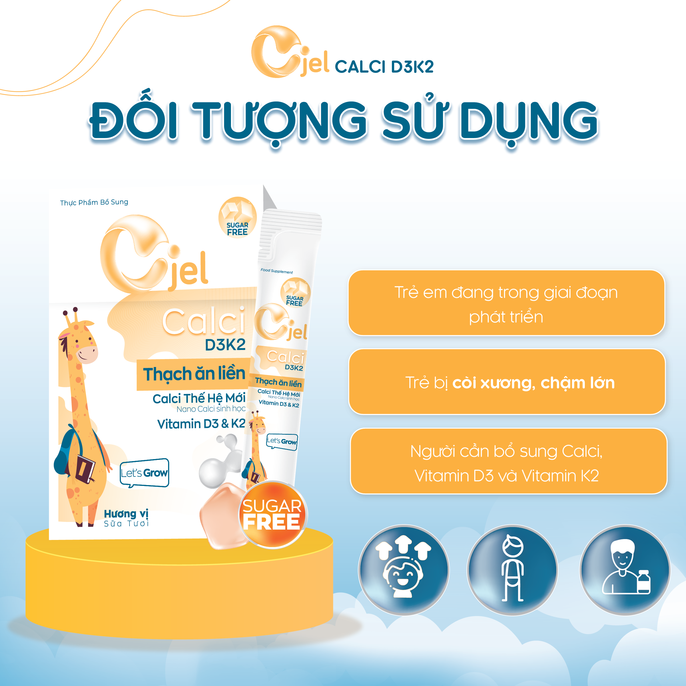 Thạch canxi ăn liền Cjel Calci D3K2 chắc khỏe xương, hỗ trợ phát triển ...