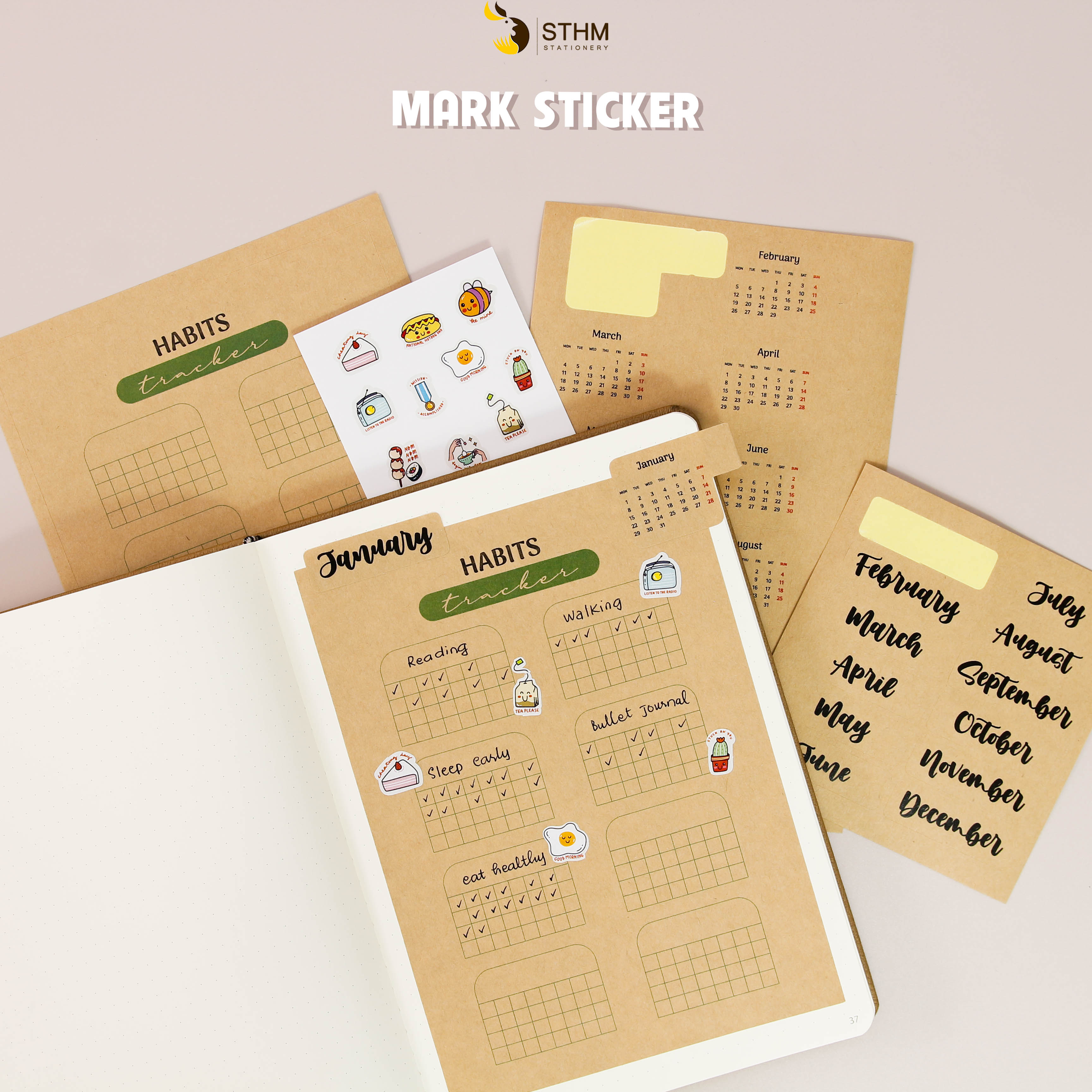 [STHM stationery] - Set 3 món sticker đánh dấu Mark Sticker, quản lý ...