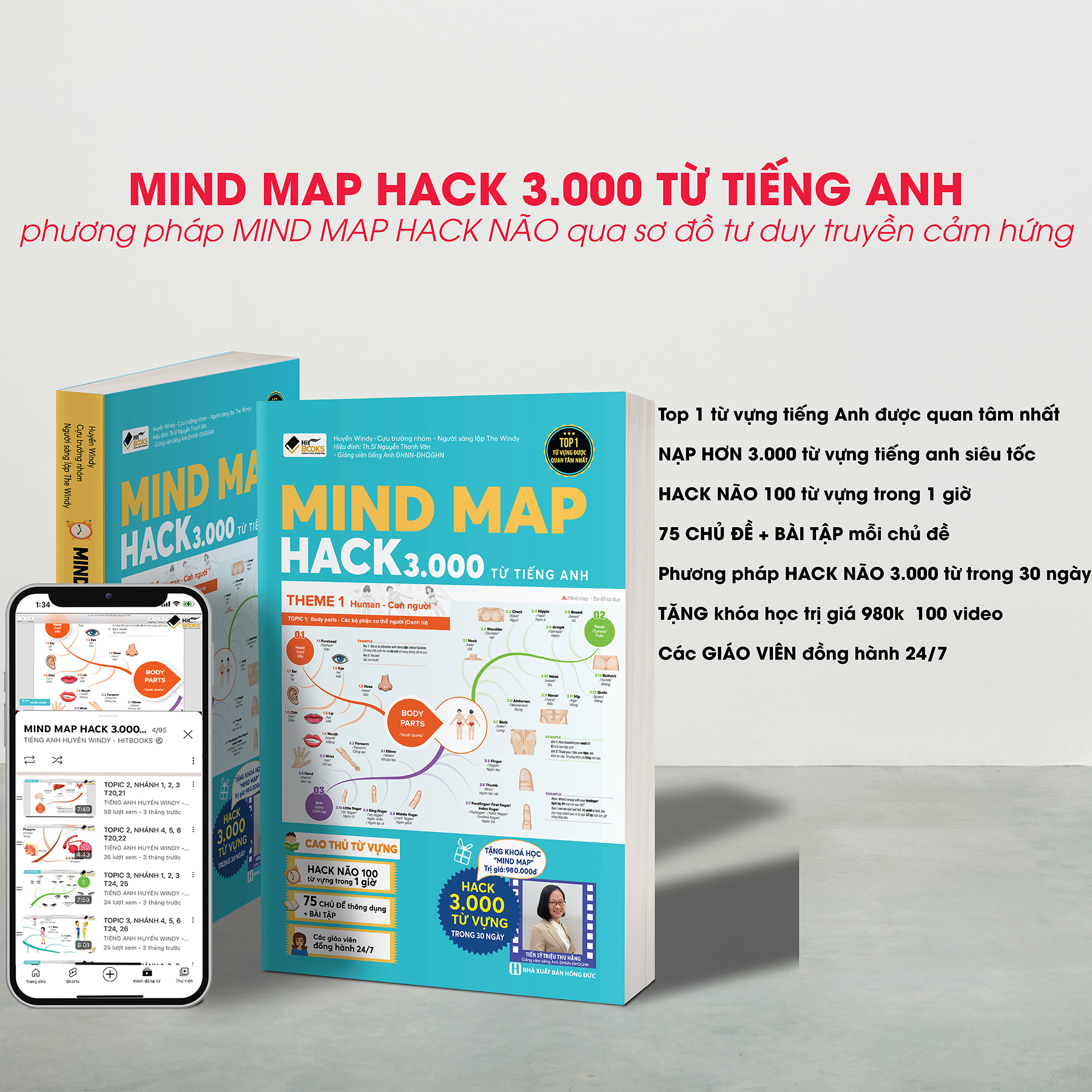 Sách Combo Mindmap Hack 3000 từ vựng Tiếng Anh và Tổng luyện ngữ pháp ...