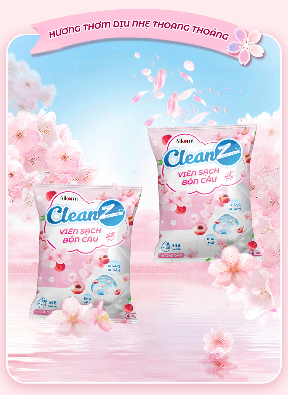 Viên thả bồn cầu CleanZ viên sạch bồn cầu khử mùi chai tẩy bồn cầu thế hệ mới tẩy sạch mảng bám ...