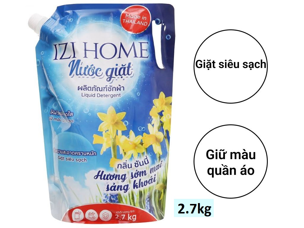 Nước Giặt / Nước Xả Vải IZI HOME Hương Hoa Dịu Nhẹ Túi 2.4kg | Shopee Việt Nam