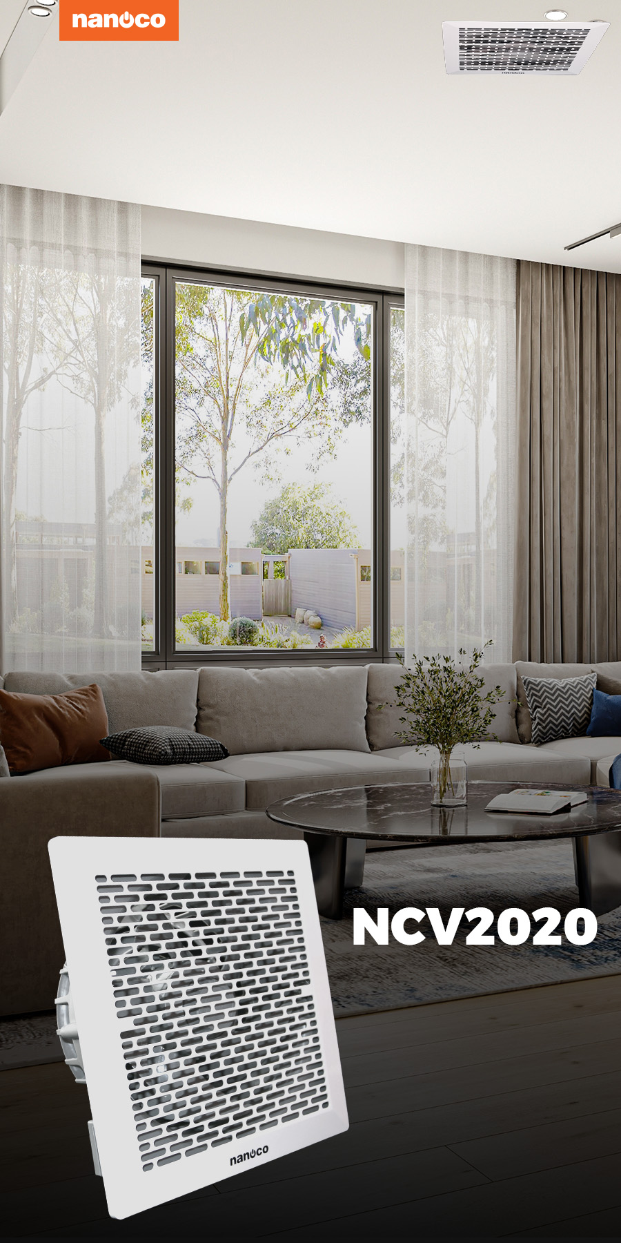 Quạt hút Nanoco âm trần không sử dụng ống dẫn model NCV1520/ NCV2020 ...
