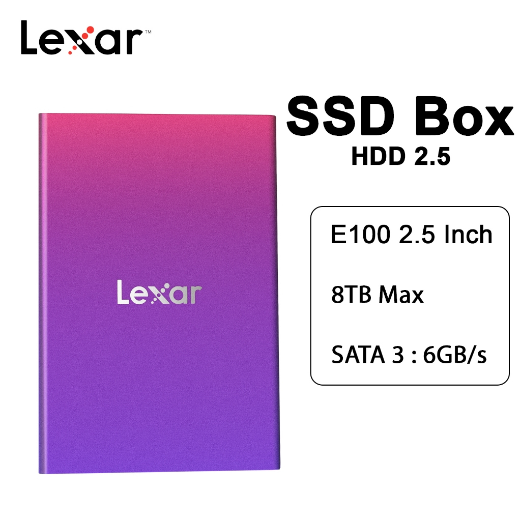 Box ổ cứng SSD/HDD Lexar E100 Sata III gắn SSD 2.5inch, Dung lượng tối ...