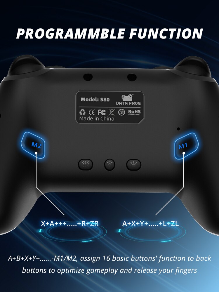 Tay cầm chơi game Datafrog S80 LED RGB, Không dây bluetooth. Có Rung, Cần quay 360 độ. | Shopee ...