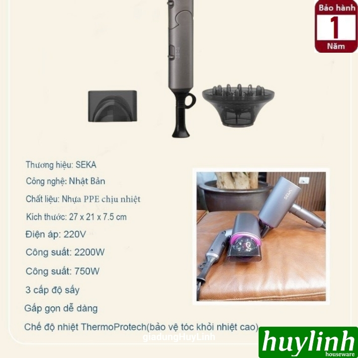 Máy sấy tóc 2 chiều nóng - lạnh Seka SK2008 - 2200W | Shopee Việt Nam