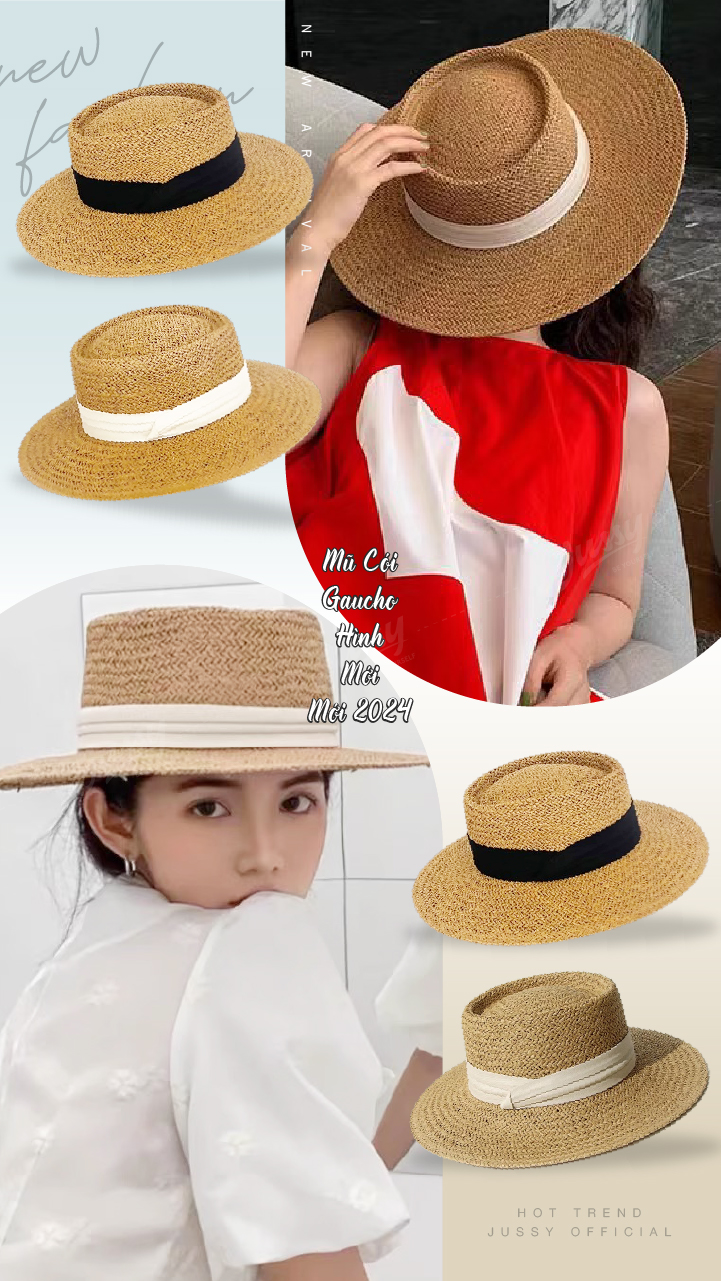 Mũ Cói Gaucho Rộng Vành 6cm Chất Cói Đan Jussy Official Form Đẹp Nhiều ...