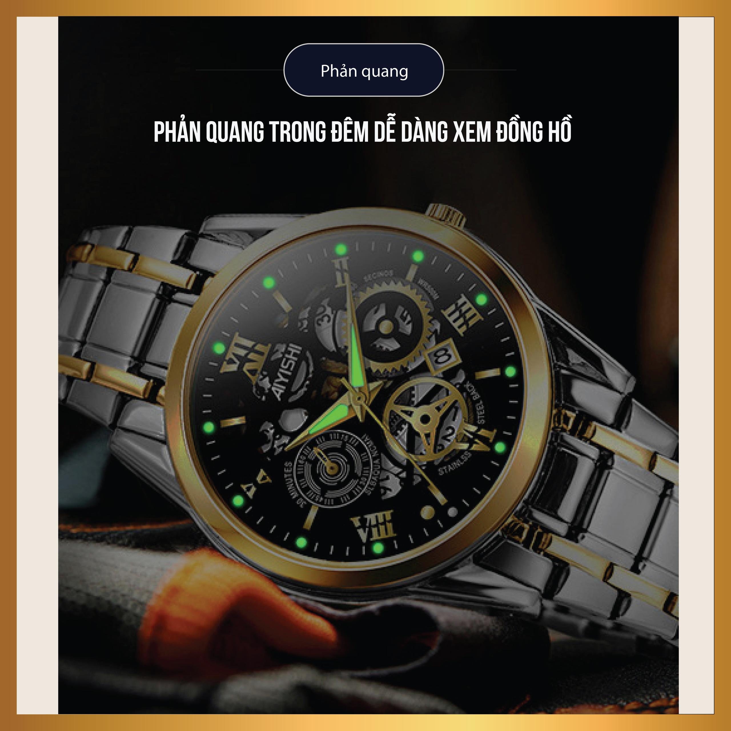 Đồng hồ nam chính hãng dây thép Carient P202 chống nước chất liệu thép ...