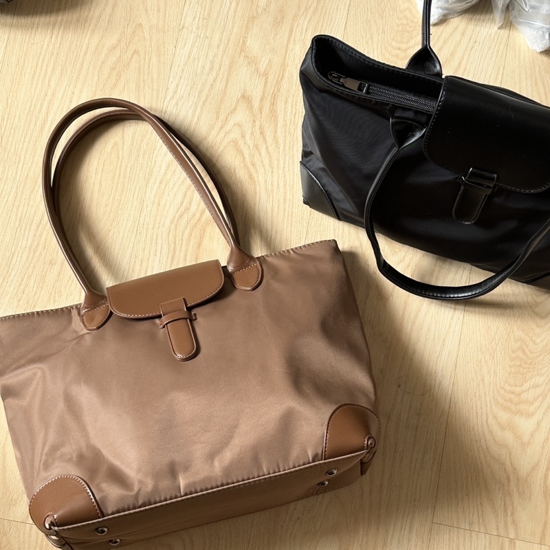 [ Tặng Kèm Charm ] Ameri あめり Tote Bag - Tote Vải Dù Phối Da Ameri ( Ouithebrand ) | Shopee Việt Nam
