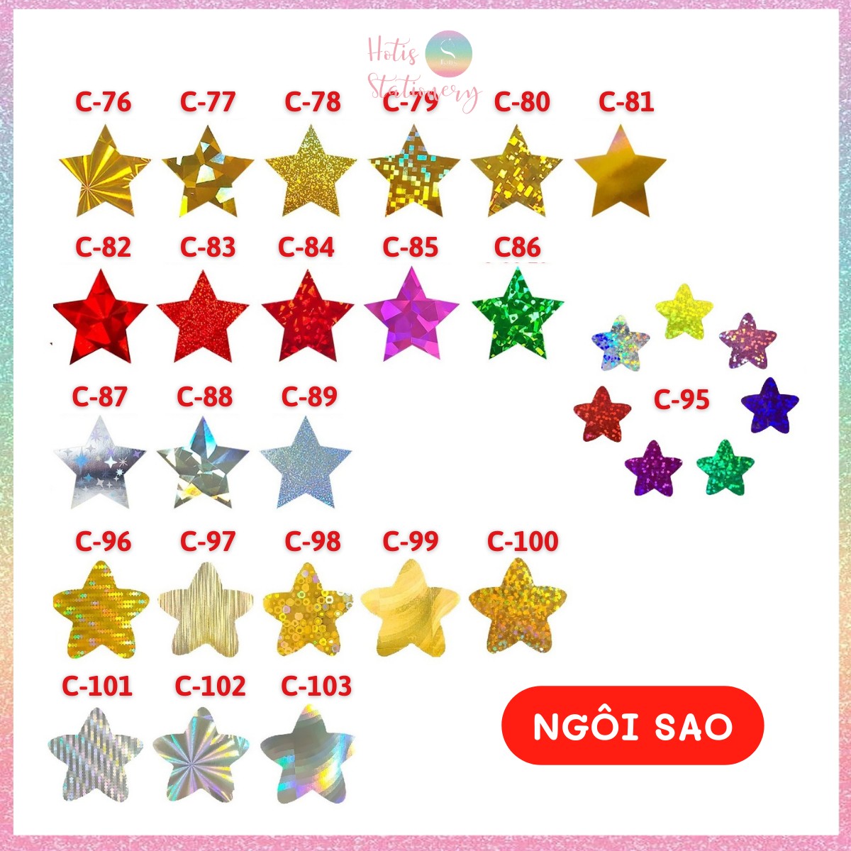 [HOTIS] Cuộn 500 tem dán sticker ngôi sao, trái tim, hình tròn lấp lánh ...