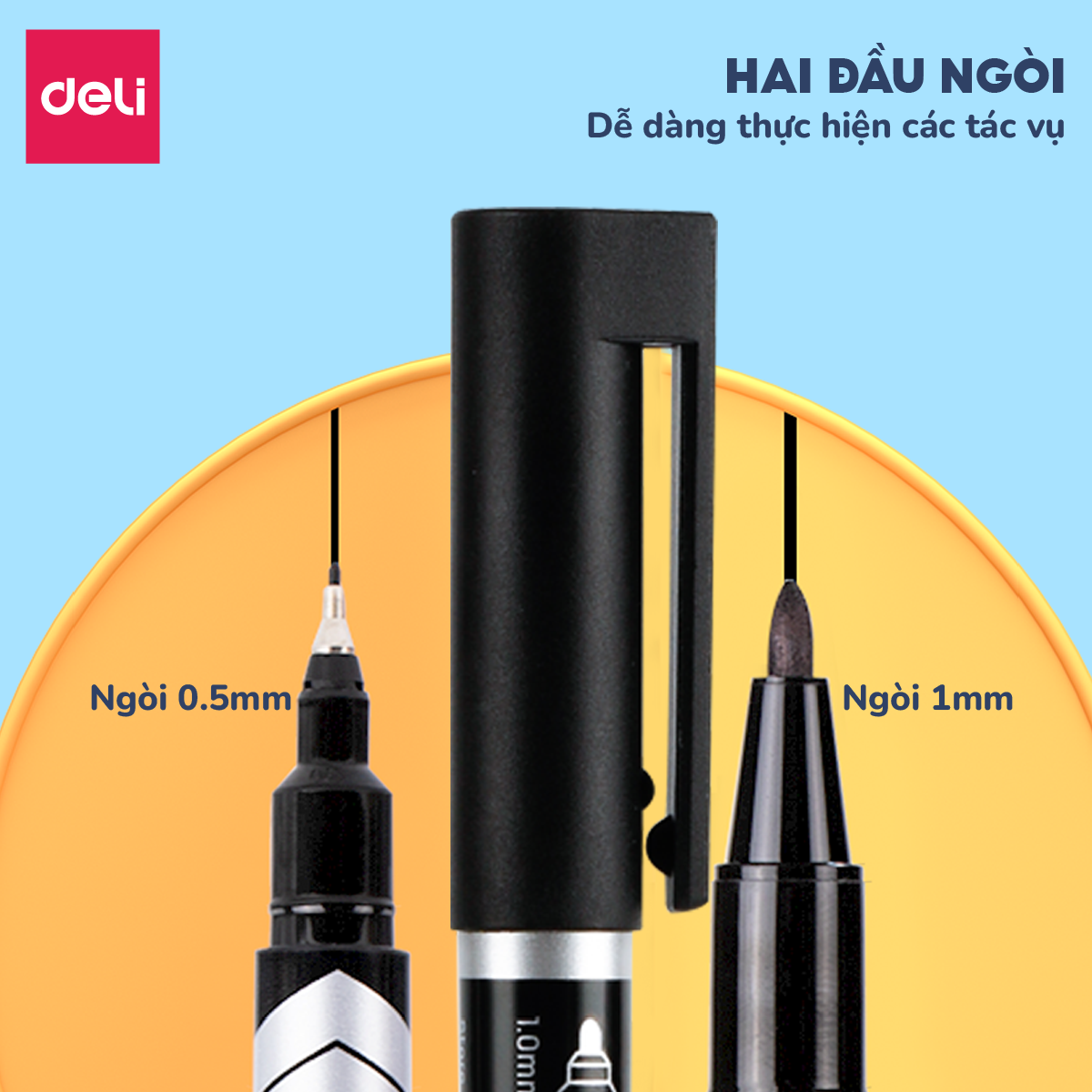 Combo 3 5 10 Bút lông dầu dạ kính viết đĩa CD không xóa được Deli Bút ...
