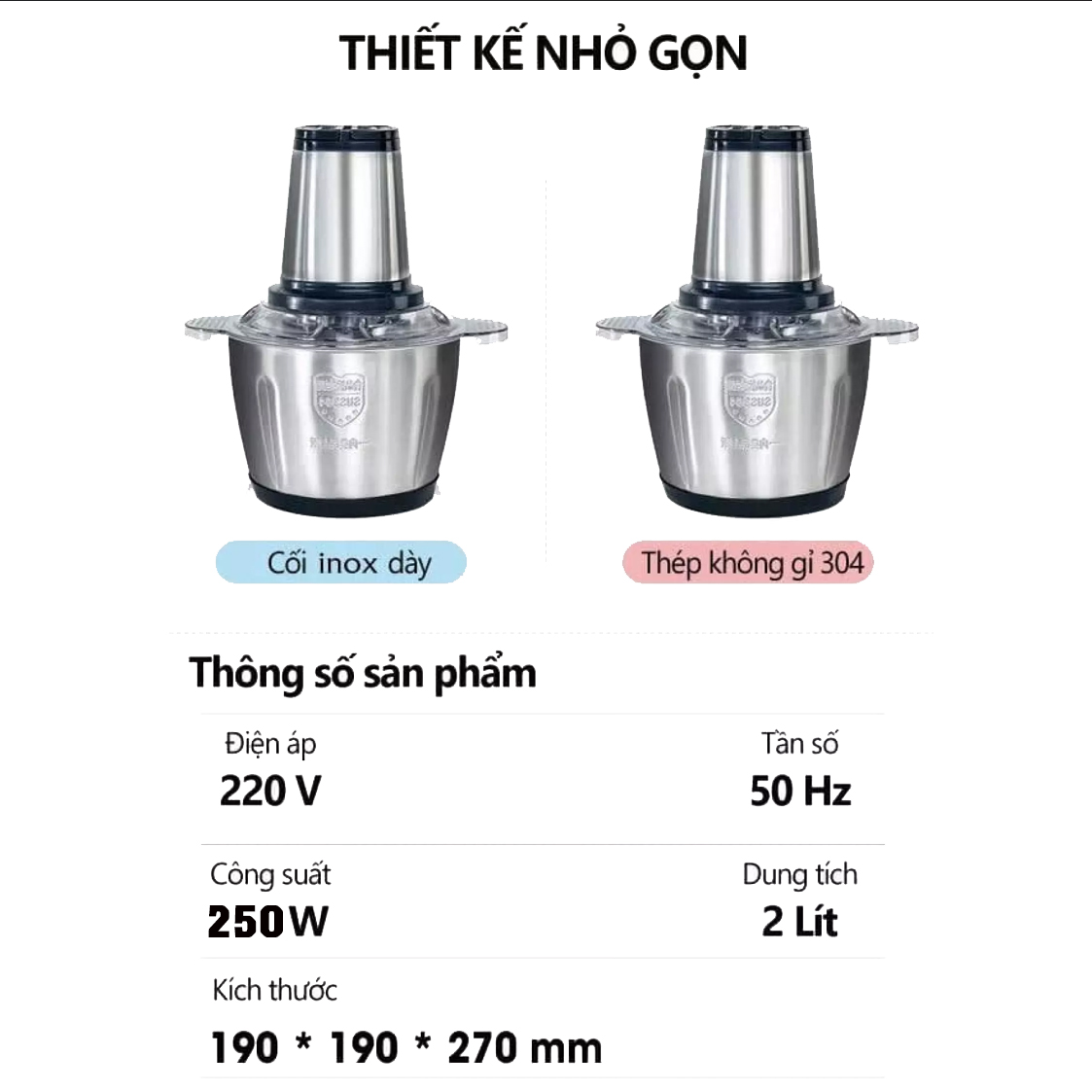 [BH 1NĂM] TRỌN BỘ Máy xay thịt, máy xay đa năng, công suất 250W, TRỤC ...
