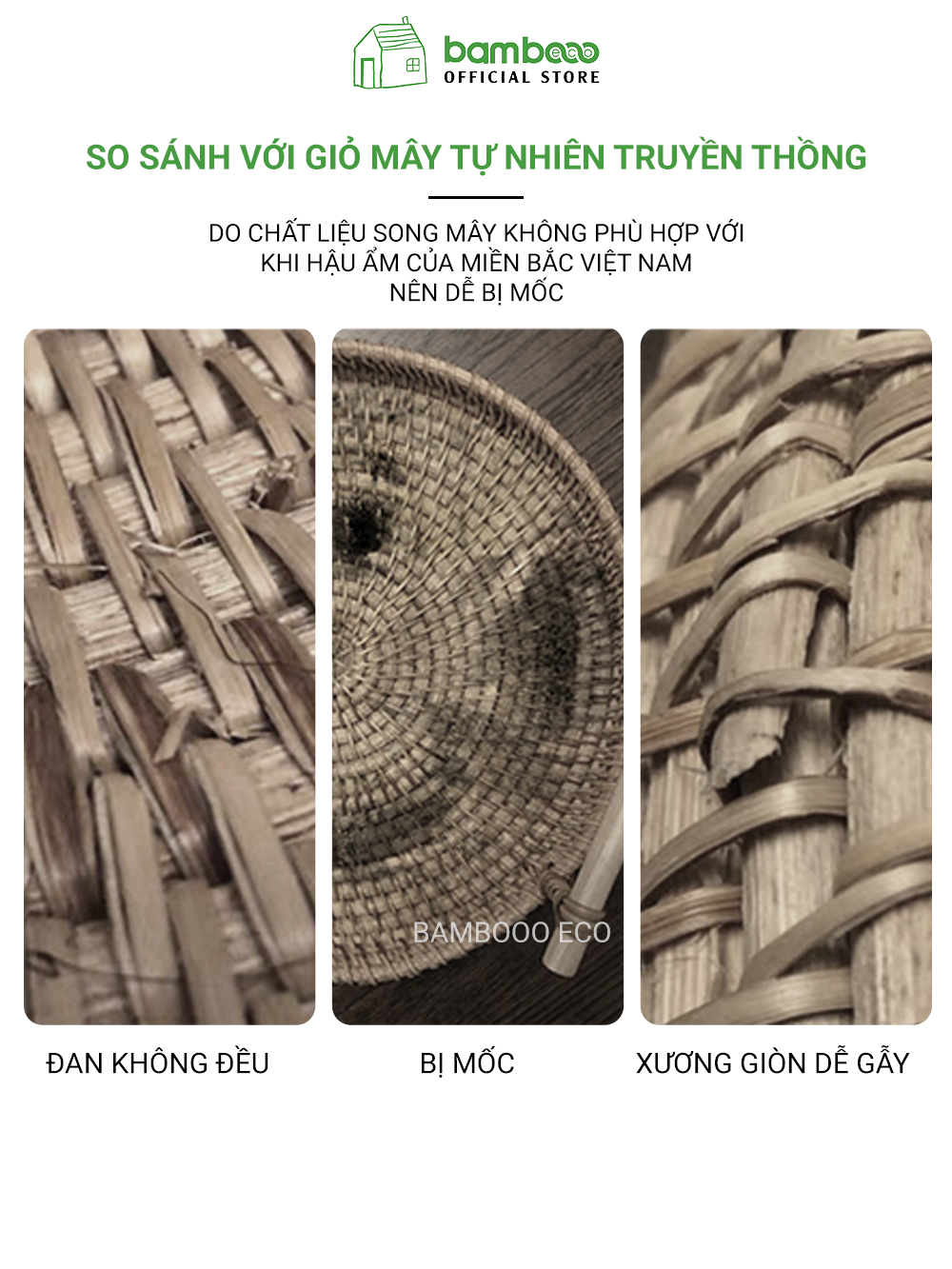 Túi đựng đồ đan mây BAMBOOO ECO có quai xách chịu lực, chịu nước ...