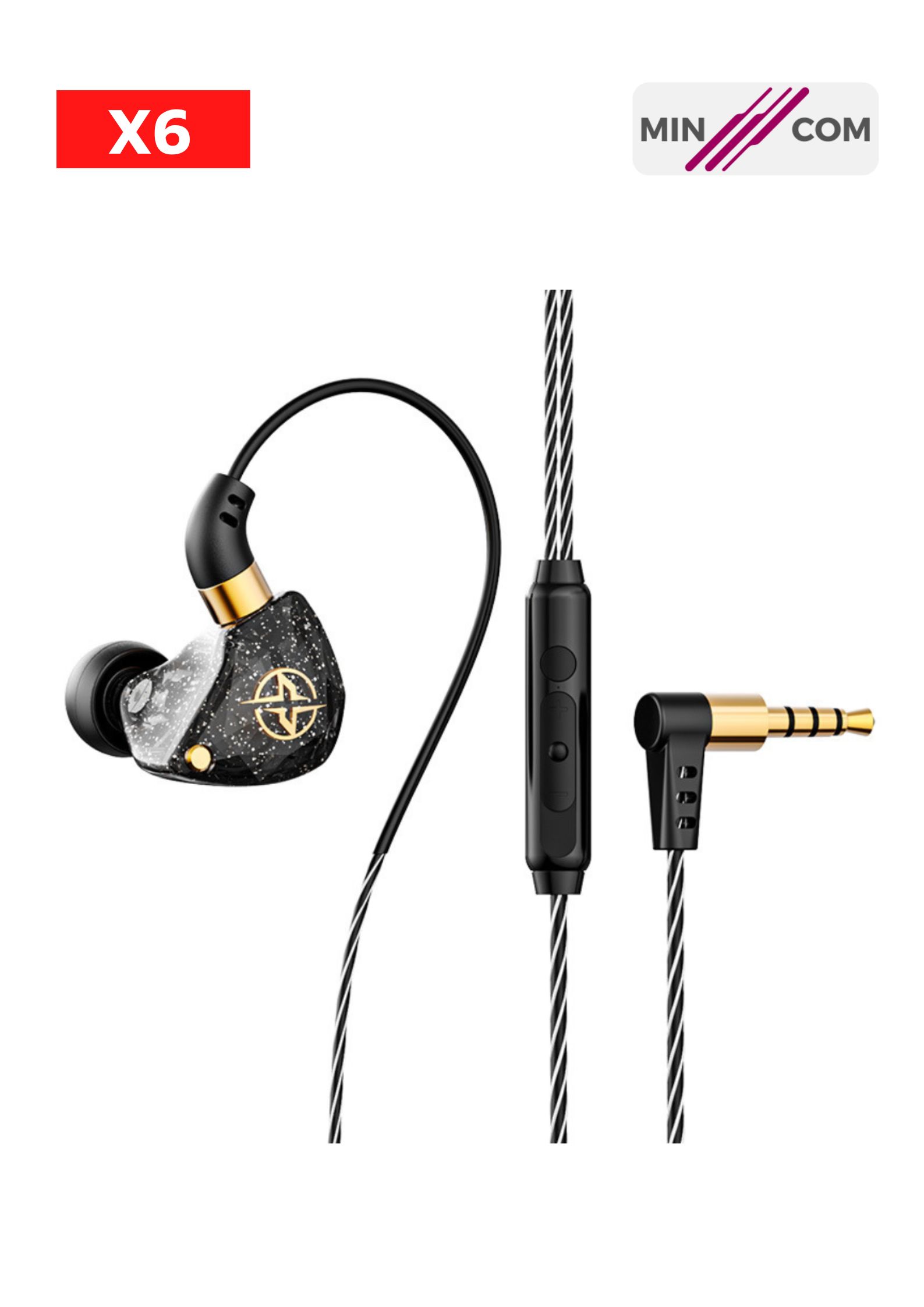 Tai Nghe Có Dây Nhét Tai Có Mic MinCom X6 Chống Ồn ZIYOU Âm Thanh Siêu ...