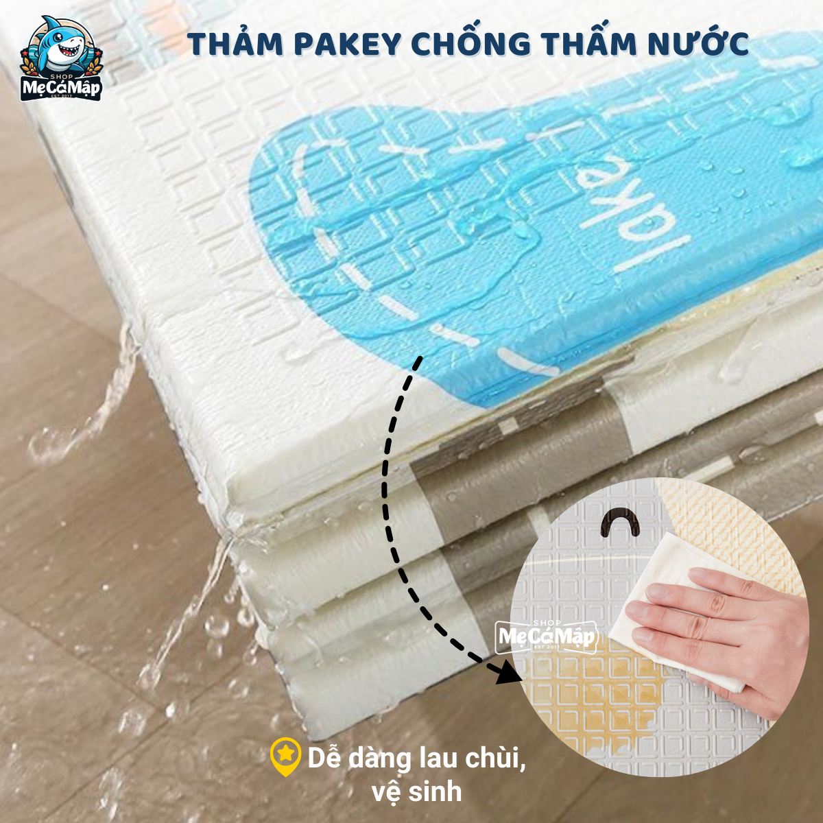 Thảm Gấp Gọn XPE Dày 2cm Chính Hãng Pakey, Thảm Cho Bé 2 Mặt Dày Dặn ...