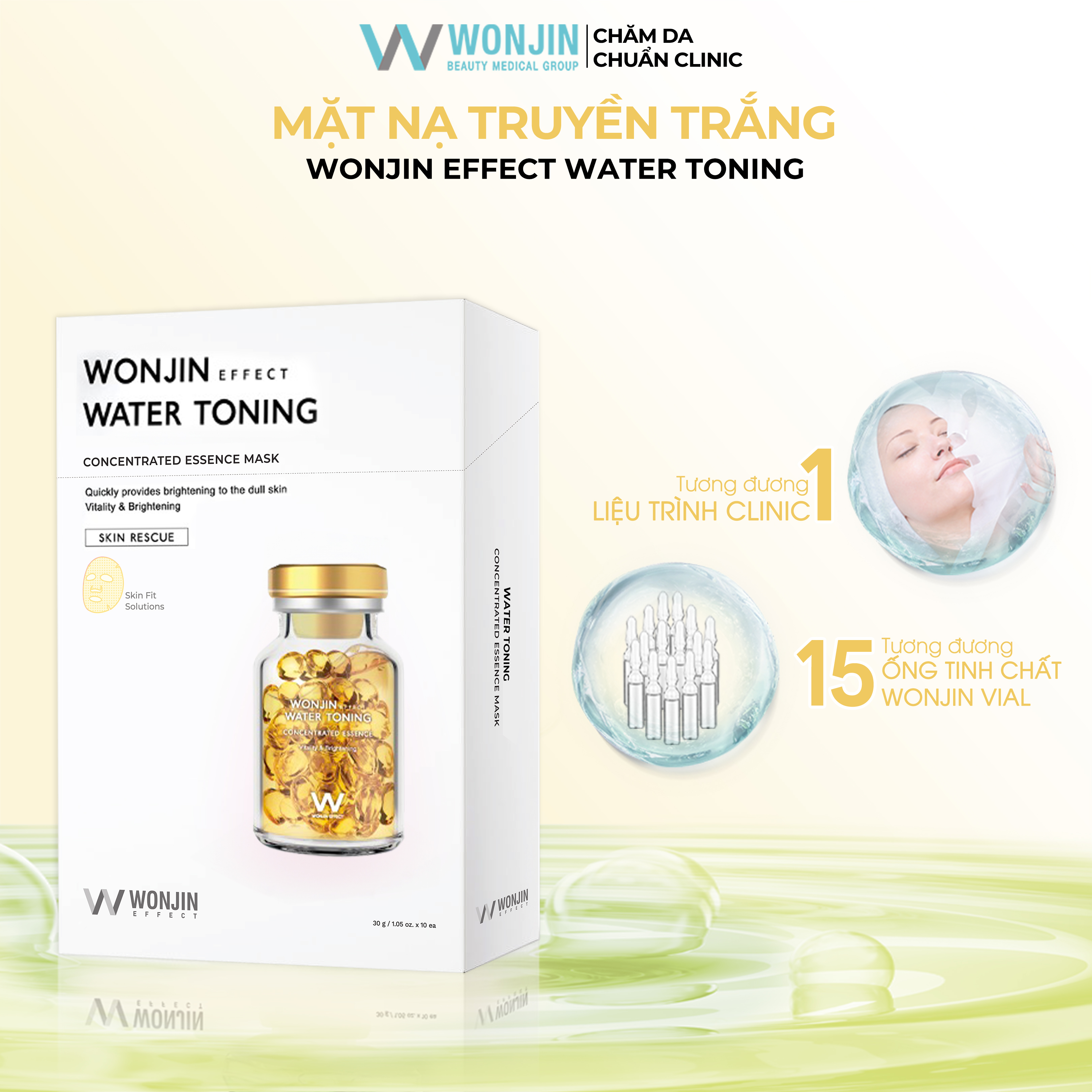 Hộp mặt nạ Wonjin Effect Essence Mask 10 miếng tặng sữa rửa mặt Vàng Toning - Đỏ Rejuvenation ...