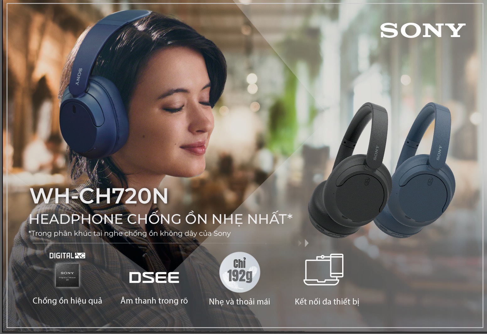 Tai nghe Sony không dây có công nghệ chống ồn WH-CH720N | Shopee Việt Nam