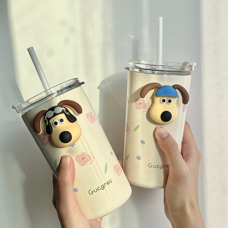 Ly giữ nhiệt GUCGRES-HAPPY CAMP 500ml vật liệu sus316 an toàn, ống hút ...