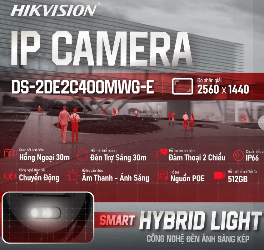 Camera IP HIKVISION DS-2DE2C200MWG-E 2.0 Megapixel, DS-2DE2C400MWG-E 2K 4MP, Xoay 360 Độ và Đàm ...